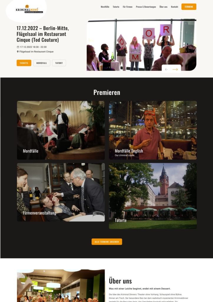 Krimi-Dinner - webdesign berlin - Internetagentur