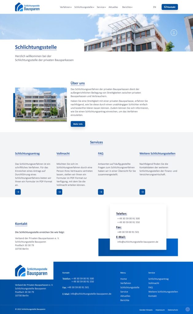 Schlichtungsstelle Bausparen - webdesign berlin - Internetagentur